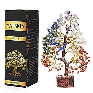Chakra Tree of Life - Crystal Tree for Positive Energy - Seven Chakra Tree - 7 Chakra Tree, Money Tree, Feng Shui Decor, Chakra Stones, Crystals and Healing Stones, Premium Meditation Accessories