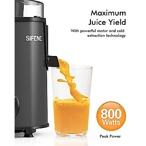 Juicer Machines, SiFENE 3" Big Mouth Centrifugal Juicer Extractor for Fruits & Vegetables (Gray)