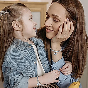 Monily Initial Bracelet for Girl Heart Tag Bead Bracelet Letter A Bracelets Birthday Gifts