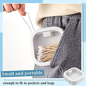 Kathfly 4 Pcs White Hair Tie Organizer Portable Hair Accessory Storage Containers Stackable Hair Tie Bobby Pin Holder Home Cotton Swab Dispenser Hair Accessories Jewelry Organizer Box