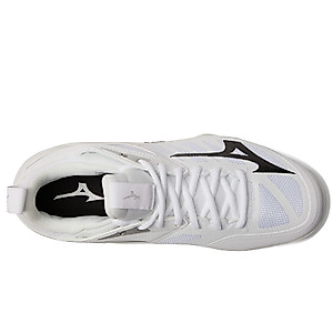 Mizuno Women's Wave Dimension Volleyball Shoe, White-Black, 9.5