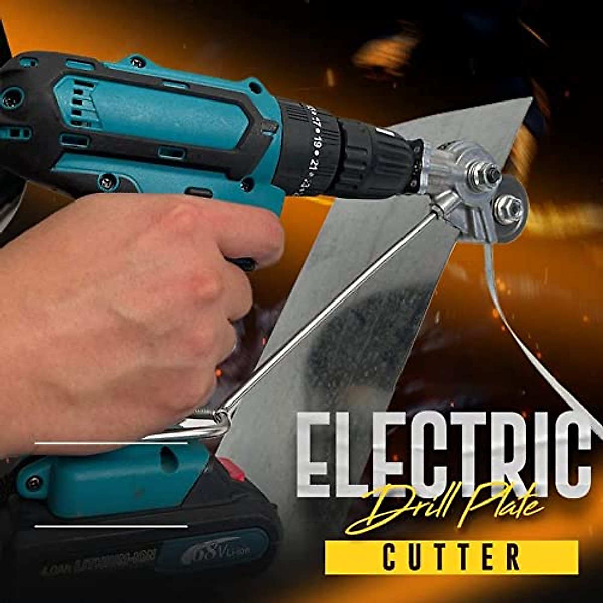 Metal Nibbler Drill Attachment, Electric Drill Plate Cutter, DIY Metal Drill Attachment, Safe and Durable Drill Accessory for Metal Cutting