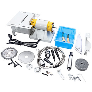 YIPONYT Lapidary Equipment DIY Jewelry Lapidary Saw for Cutting Rocks, 110V Mini Table Saws Rock, Jewelry Rock Polishing Buffer Bench Lathe Table Saw for Grinding Polishing Drilling 0-10000r/min
