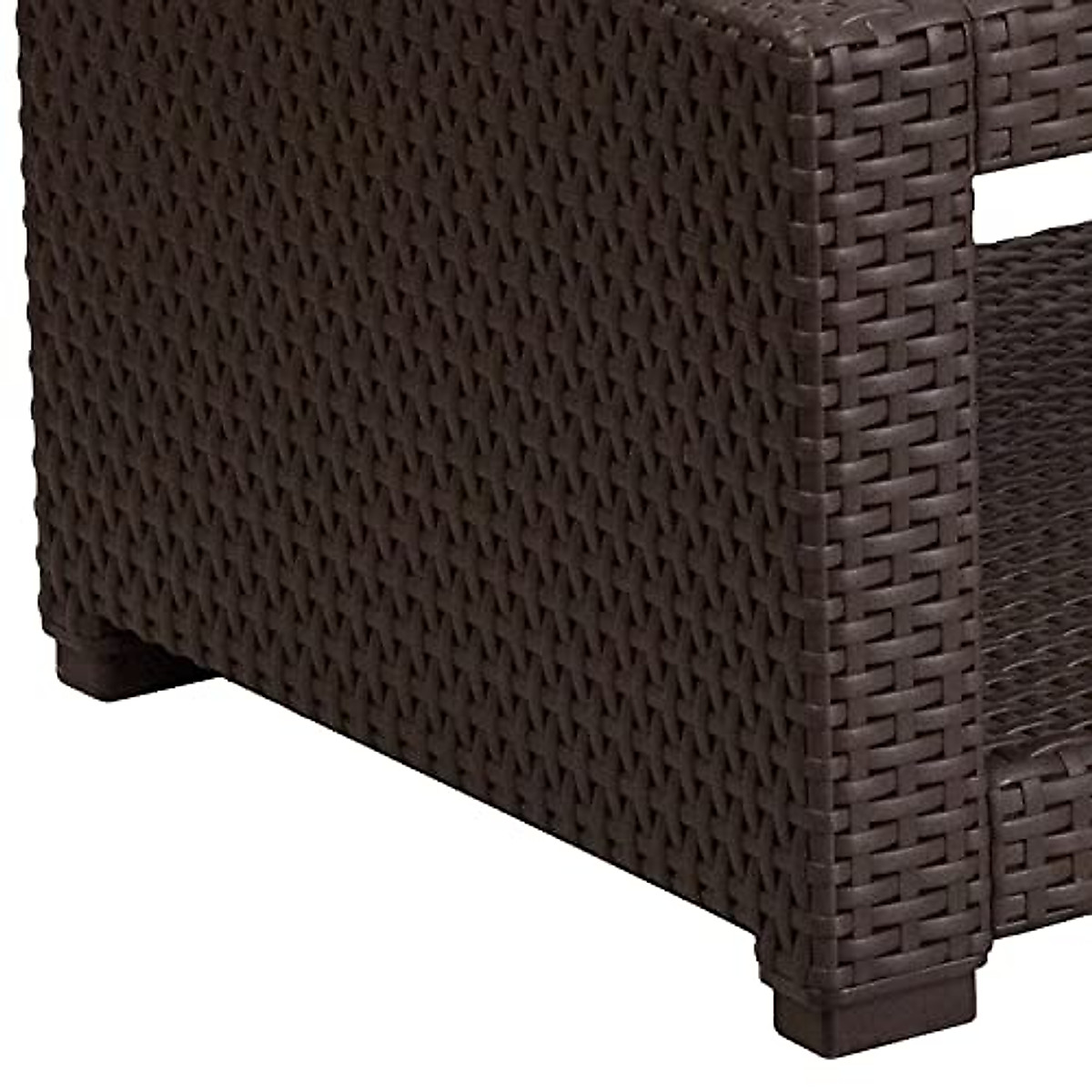 Flash Furniture Seneca Chocolate Brown Faux Rattan Coffee Table
