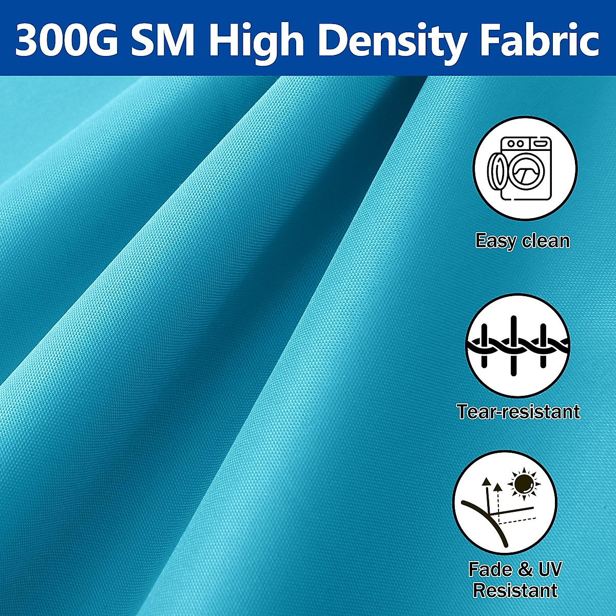 Comcaver 3 Pack Outdoor Cushions Set for Rattan Chair Wicker Sofa, Waterproof Patio Cushions Set for 4 Pieces Seater Outdoor Furniture Conversation, Teal