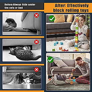Toy Blocker for Under Couch, Under Bed Blocker for Pets,Adjustable Gap Bumper,Stop Things Sliding Under Sofa or Furniture,Compatible no damage to furniture, Easy to clean and Install(20Ft by 2 Inch)