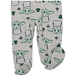 Amazon Essentials Disney | Marvel | Star Wars Unisex Babies' Cotton Footed Sleep and Play - Discontinued Colors, Pack of 2, Star Wars the Child, 18 Months
