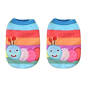 2pcs Vest T Caterpillar Dog Animals Chihuahua Small XXS Rabbit T- Shirt Cartoon Flannel Pet French Puppy Ferret Bunny for Warm Size - Outfit Shirt, Clothes Dogs Fleece