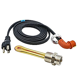 Zerostart 3500043 Engine Block Heater for Ford, Mercury, Lincoln, International, Caterpillar, Detroit Diesel, Hino, Mack, Nissan, 3/4" NPT Thread | CSA Approved | 120 Volts | 1000 Watts