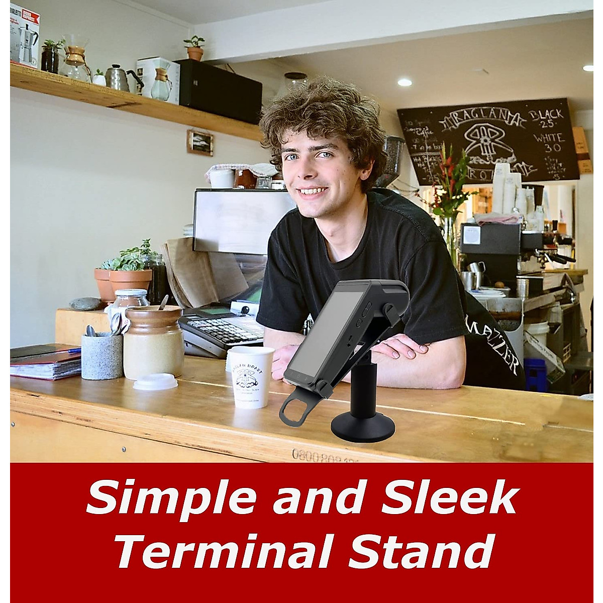 DCCStands Dejavoo QD2, QD4 & QD5 Swivel and Tilt Low Profile 4" Terminal Stand