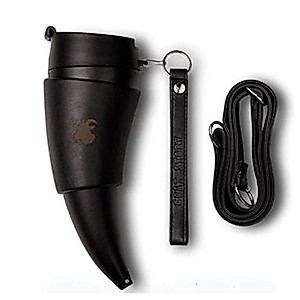 GFHFG Goat Horns Coffee Mug 230ML Steel Vacuum Cup Flask Tea Cups Travel Couple Water Bottle with Rope-Black