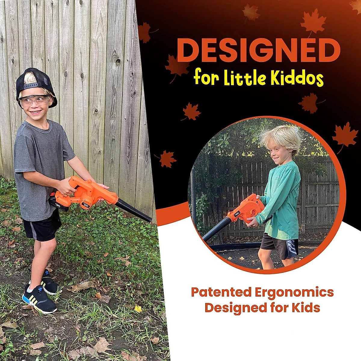 Deluxe Lithium Edition My First Leaf Blower from DIYjr - Real Leaf Blower for Kids Child Size Yard Tools for Children Family Quality Time, Gender Neutral Boys and Girls Junior Lawn and Garden Set