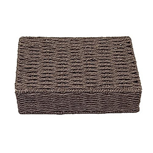 Toilet Paper Basket for Tank Topper,Woven Storage Box Cube Basket Bin Container, Shelf Cabinet(1pc) (12.20''L x 8.26''W x 3.93''H-02K)