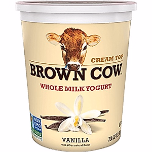 Brown Cow Cream Top Yogurt, Vanilla, 32 Ounce (Pack of 6)