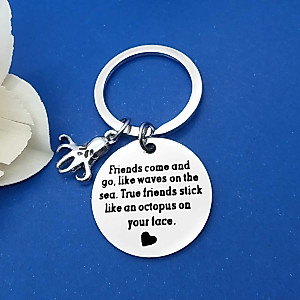 Dabihu Friendship Keychain Best Friend Gift True Friends Stick Like An Octopus On Your Face Keyring Long Distance Friendship Keychain Gift Funny Friendship Gift Graduation Jewelry Gift Classmate Gift