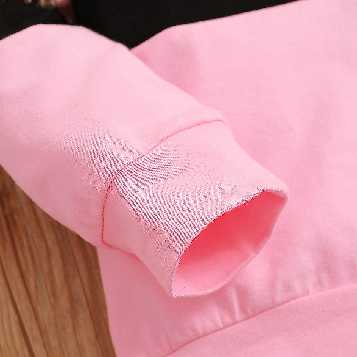 Tikoubabe Toddler Girl Clothes Baby Sweatshirt Leopard Fall Winter Outfits Long Sleeve Tops Pants Set 2 Pcs Pink 4-5 Years 120CM