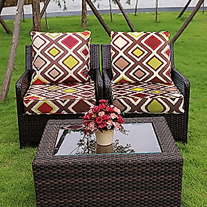 HonTop Indoor/Outdoor Deep Seat Patio Cushion 24×24 Weatherproof Chair Cushion Set for Patio Furniture, Classical Lattice