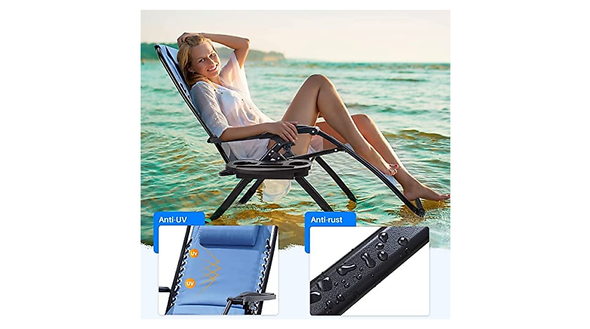 Ezcheer Padded Zero Gravity Chair - Comfortable & Sturdy