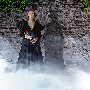 Jewelili Enchanted Disney Fine Jewelry Sterling Silver with Black Rhodium 1/10 Cttw Diamond Maleficent Ring