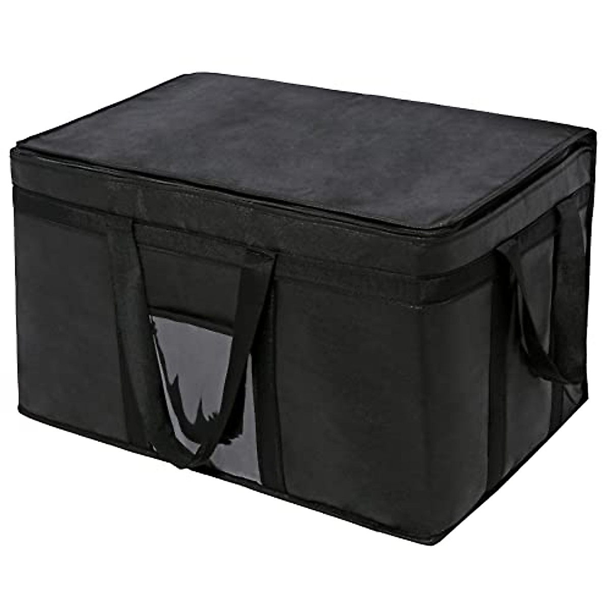Insulated Food Delivery Bag，Reusable Food Warmer Delivery Bags for Hot and Cold,Collapsible Large Capacity and Durable, Suitable for Travel，Car，Camping (XXXL, Black)