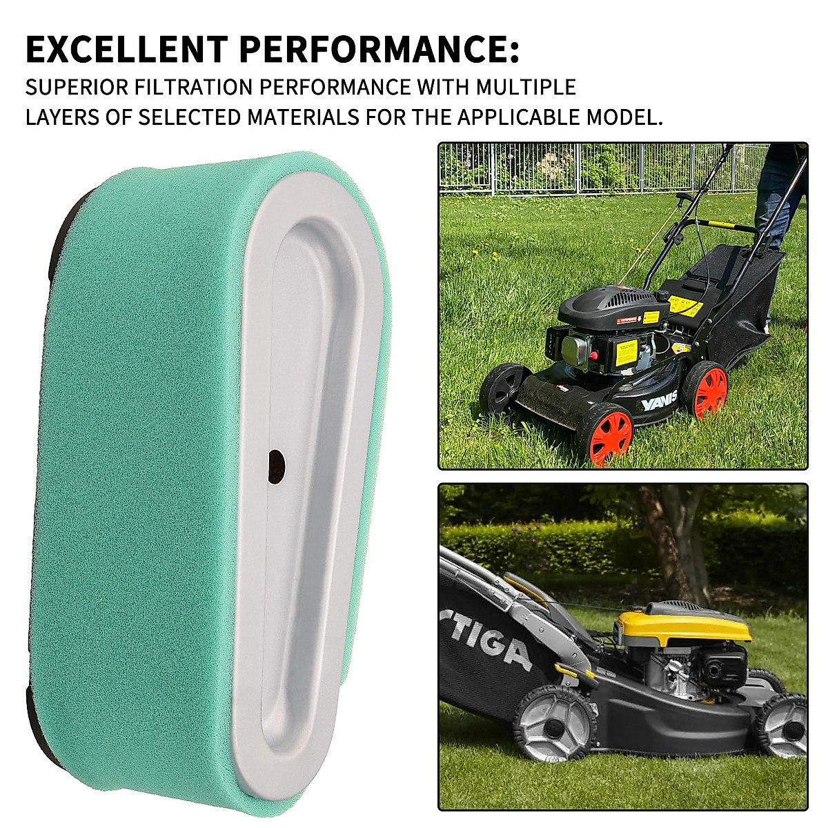 496894 493909 Air Filter for Briggs Stratton 12.5 15.5 17.5 14hp 496894S 5053B 5053D 5053H 5053K 4142 4139 John Deree 12.5-17 HP LG496894JD LG496894S Craftsman 24151 Lawn Mower 272403 272403S