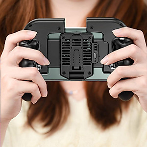 EMISH Mobile Game Controller Gamepad with Power Bank and Cooling Fan Trigger Aim Button L1R1 L2R2 Shoot Joystick for 4.7-6.5" iPhone Android Phone Accesorios (H9)