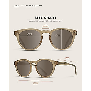 WearMe Pro Polarized Classic Round Retro Women's Sunglasses (Light Crystal Brown/Brown Lens)