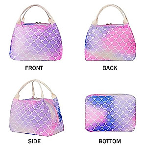 DUPHLAGT Girls Backpack with Lunch Box, Water Resistant Causal Kids Backpack, Pencil Case, Lightweight Elementary Daypack School Bag for Teen Girls (Mermaid Blue)