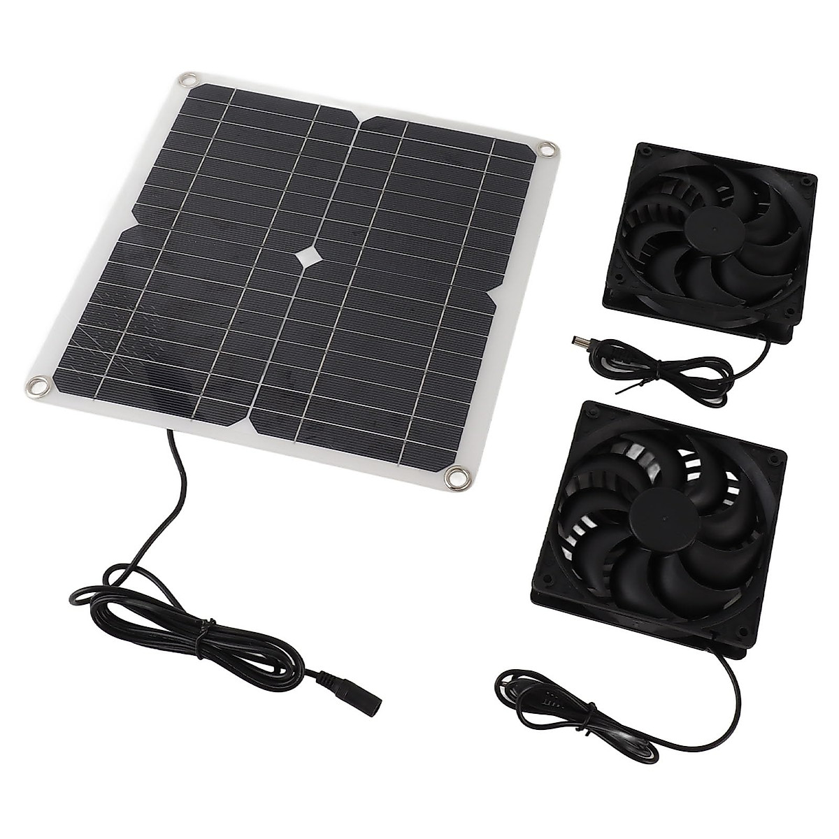 Solar Panel Powered Dual Fan, Portable Solar Panel 2 Exhaust Fan Efficient Energy Conversion 12V 10W for Greenhouse Shed