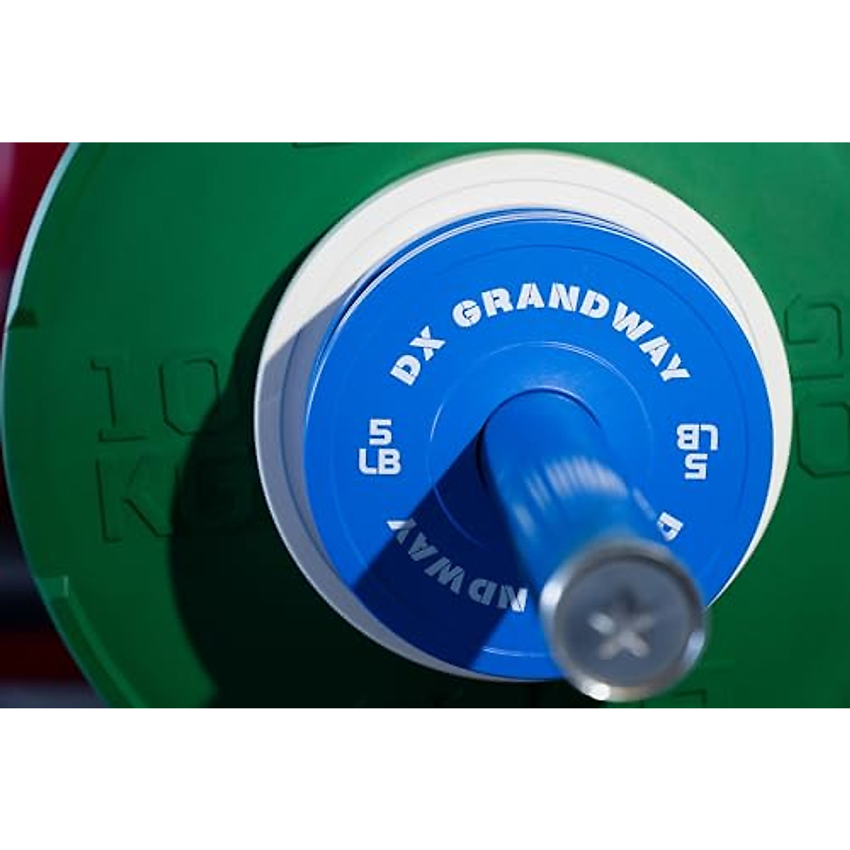 [5LB Pair] DX Grandway Fitness Change Weight Plates 1.25LB 2.5LB 5LB Pairs Support Plates Olympic Plates for Weight Lifting Bumper Weight Plates Steel Rubber Strength Training Weight Plates