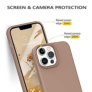 GUAGUA Compatible with iPhone 13 Pro Case 6.1 Inch Liquid Silicone Soft Gel Rubber Slim Thin Microfiber Lining Cushion Texture Cover Shockproof Protective Phone Case for iPhone 13 Pro Khaki