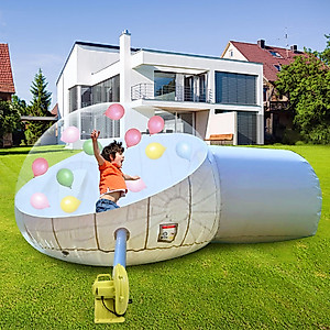 CNCEST Inflatable Bubble House, 13ft Dia. Waterproof Luxurious Transparent Outdoor Dome Double Tunnel Inflatable Bubble Tent with Blower for Camping, Music Festival, Stargazing