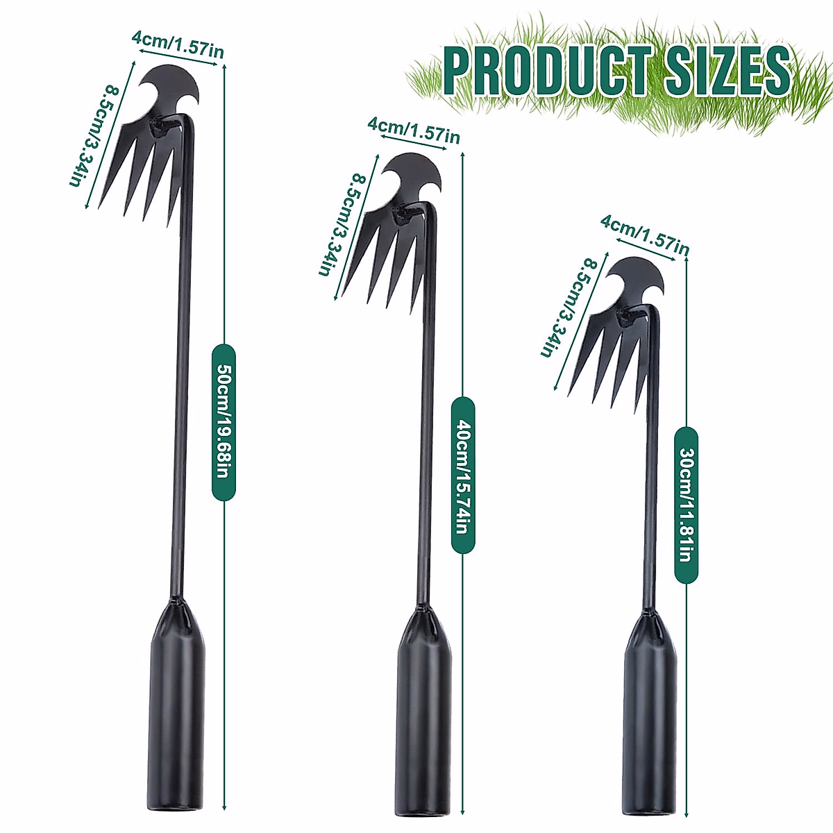 Manual Weed Remover Tool for Lawn and Garden, 2025 Upgrade Garden Weed Pulling Tool Uprooting Weeding Tool,Weed Puller Tool 4 Tooth Manganese Steel for Gardening Backyard Farm (11.8in)