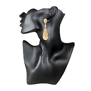 Moonstruck Costume Jewelry Chandelier Champagne Diamond Studded Golden Gold Drop and Dangle Earrings for Women