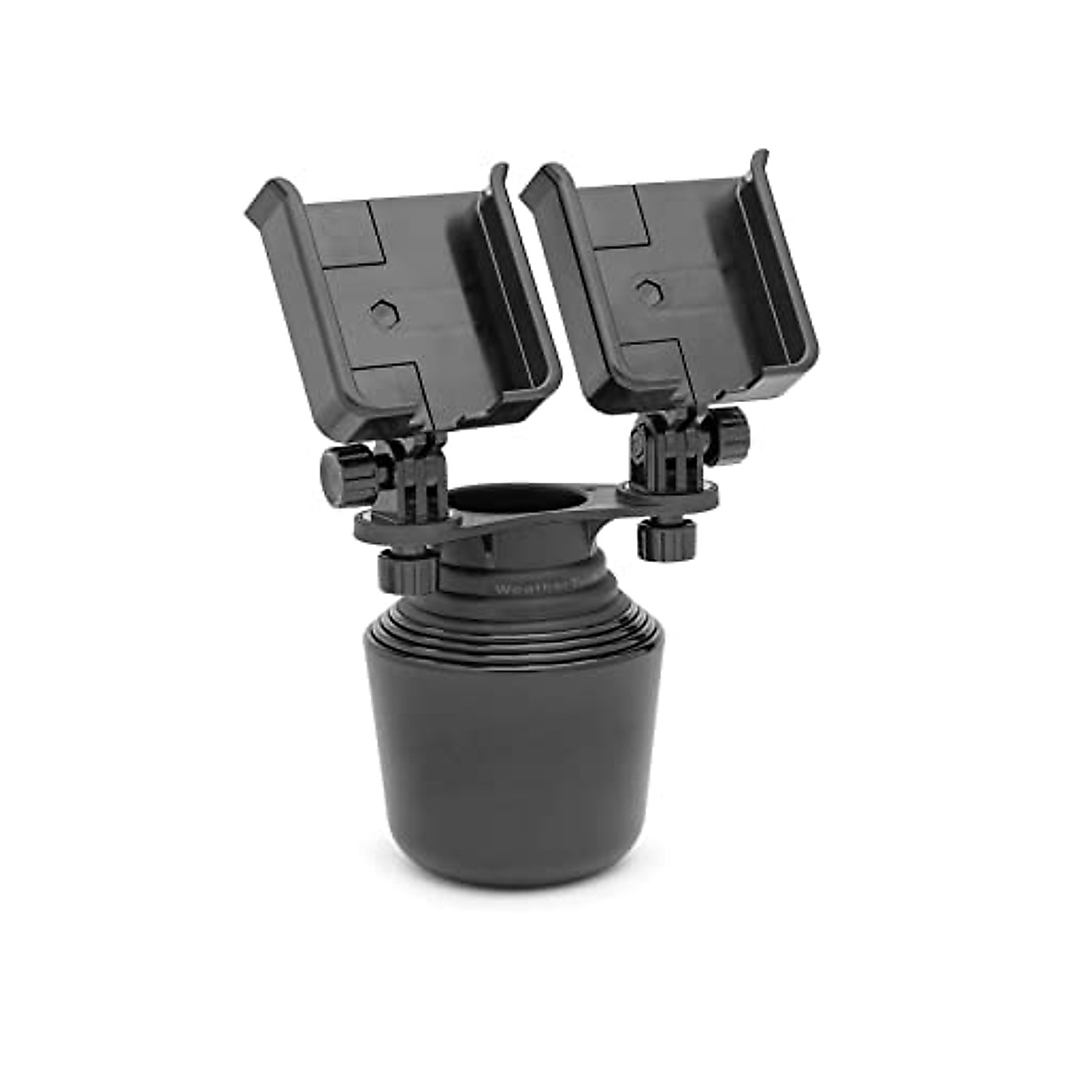 WeatherTech CupFone Duo XL - Universal Dual Cell Phone Cup Holder (8ACF12XLD) with Black Plastic Knobs