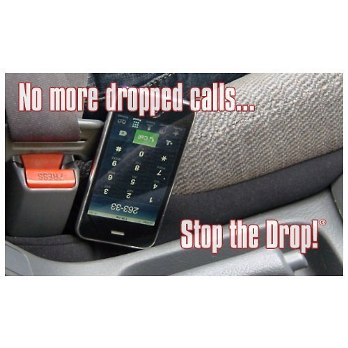 Drop Stop - The Original Patented Car Seat Gap Filler (AS SEEN ON Shark Tank) - Set of 2 and Slide Free Pad and Light