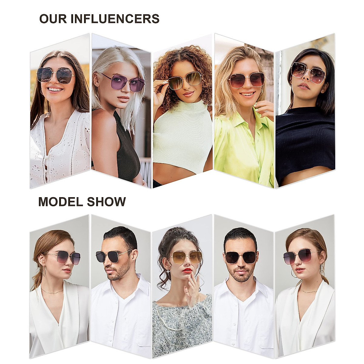 SOJOS Trendy Oversized Square Sunglasses for Women Men Flat Mirrored Lens UV Protection SJ1146 with Bright Gold Metal Frame/Brown Grading Lens