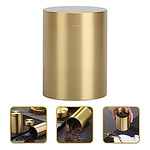 Airtight Containers Tea Canister Sealing Tea Jar Polished Tea Leaf Storage Jar Vintage Tea Canister Coffee Bean Can Copper Canister Food Container (11X6.5cm) Containers for Food