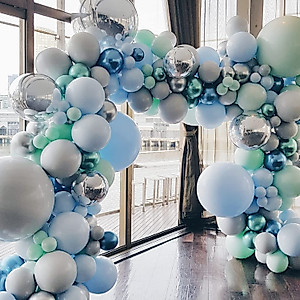 Pastel Blue Balloons 55 pcs Blue Party Latex Balloon 18inch 12inch 5inch for Birthday Baby Bridal Shower Wedding Party Decorations