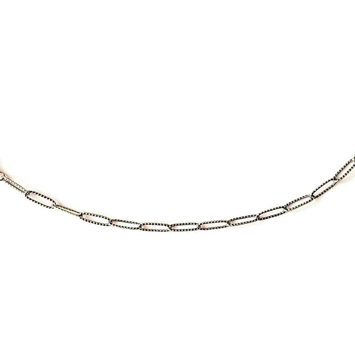 Antique Silver Textured Paperclip Link Charm Bracelet Base - D.I.Y. - BUILD YOUR CHARM BRACELET! (XX- Small - 5.75 inch)