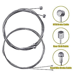 Universal Bicycle Transmission Line Bicycle Shift Derailleur Cable and Brake Cable Kit for Bicycle Mountain Road Bike Repair (Yellow)