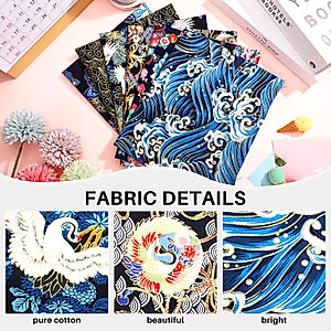 6 Pcs 20'' x 16'' Japanese Fat Quarters Quilting Fabric Bundles Japanese Printed Furoshiki Wrapping Cloth Squares Quilting Patchwork Fabric Colored Cotton Wrap DIY Scrapbook Craft (Fresh Style)