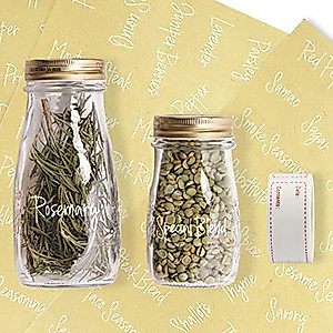 276 Pcs Clear Pantry Labels Set with 125pcs Blank Labels, DIY Food Label Sticker, Water Resistant & Oil Resistant, Pantry Labels for Food Containers, Jars for Flour, Sugar, Oat(Size:401pcs)