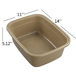Yuright Small Wash Basin Pan, 14" x 11" x 5.12", Set of 4(12 Quart)