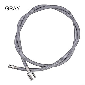 1.5m Pull Down Kitchen Faucet Hose Replacement, Flexible Pull Down Faucet Sprayer Hose Pull Out Faucet Hose Replacement With Quick Connect, 59-inch For Pluggable Nylon Hose(Snap-Gray)