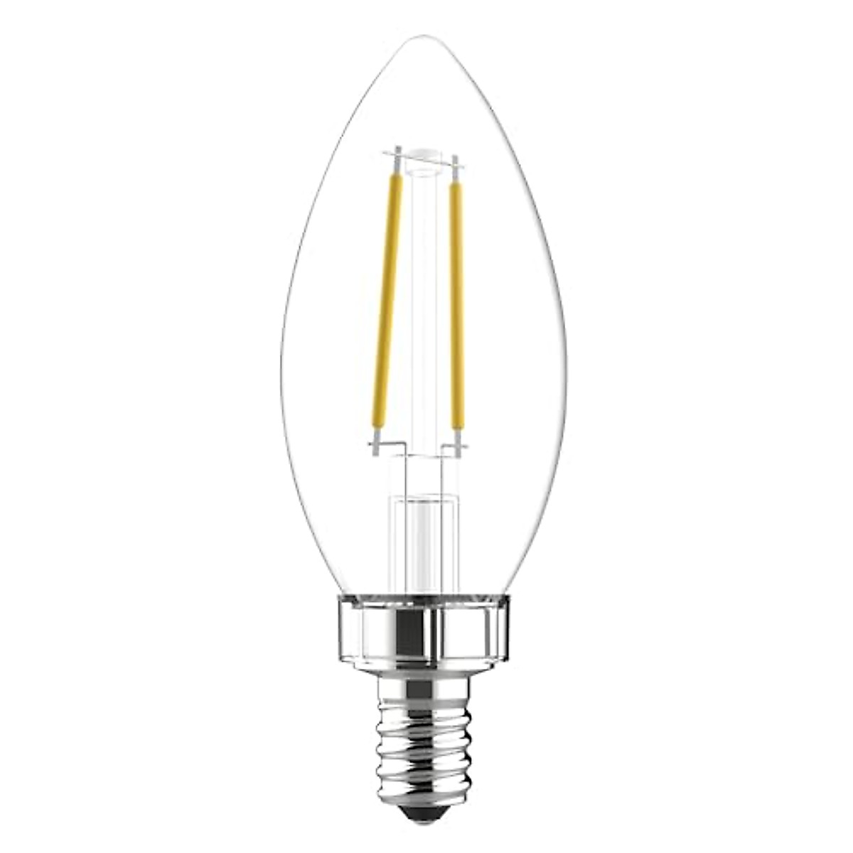 GE Refresh LED Light Bulbs, Candle Lights, 40 Watts, Daylight Clear Decorative B11 Bulbs, Small Base (8 Pack)