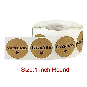 Esquirla Round Paper Spanish Gracias Thank You Stickers Label for Birthday Party