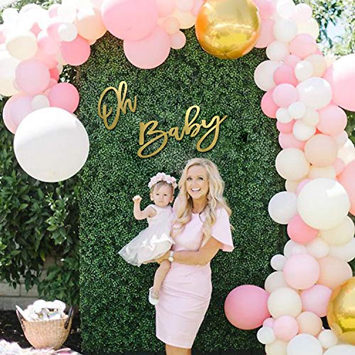 Wooden Baby Shower Sign with Gold Painted, Perfect Baby Shower Party Banner for Baby Shower Boy/Girl Decorations Gender Reveal Backdrop Party Photography Background