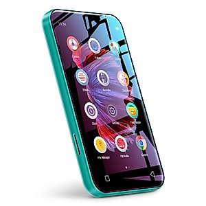 72GB WiFi Mp3 Player with Bluetooth, TIMMKOO 4.0" Touch Screen Mp4 Player, HiFi Sound Digital Music Player with FM Radio,Recorder, Browser (Blue)