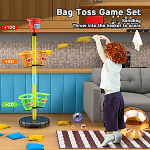 Bean bag toss game for kids and adults,Kids sport toys Basket tower toss across game, Indoor Outdoor Backyard Play Toys Games for Kids Adults Family,Kids gifts toys for 3 4 5 6 7 8 year old boys girls